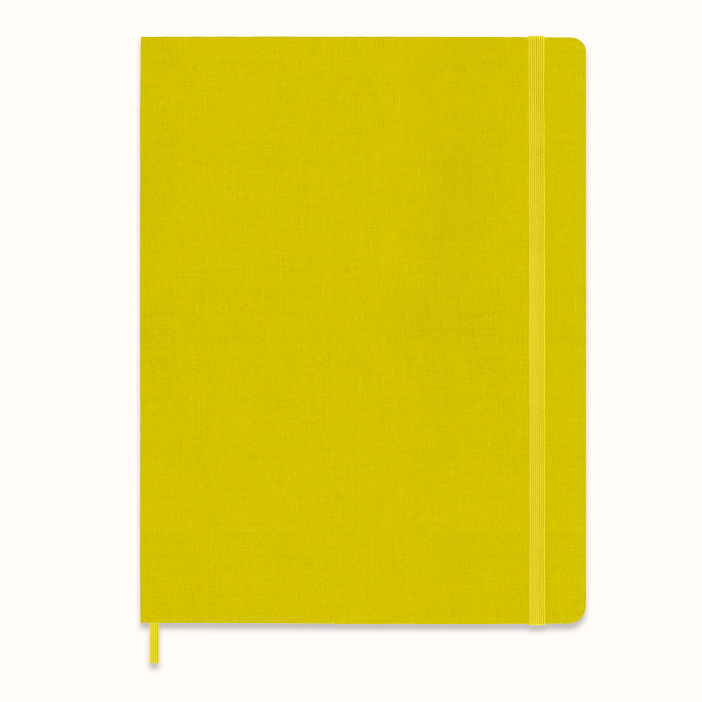 Libreta extra grande amarilla heno hoja rayada pasta dura de seda – Moleskine