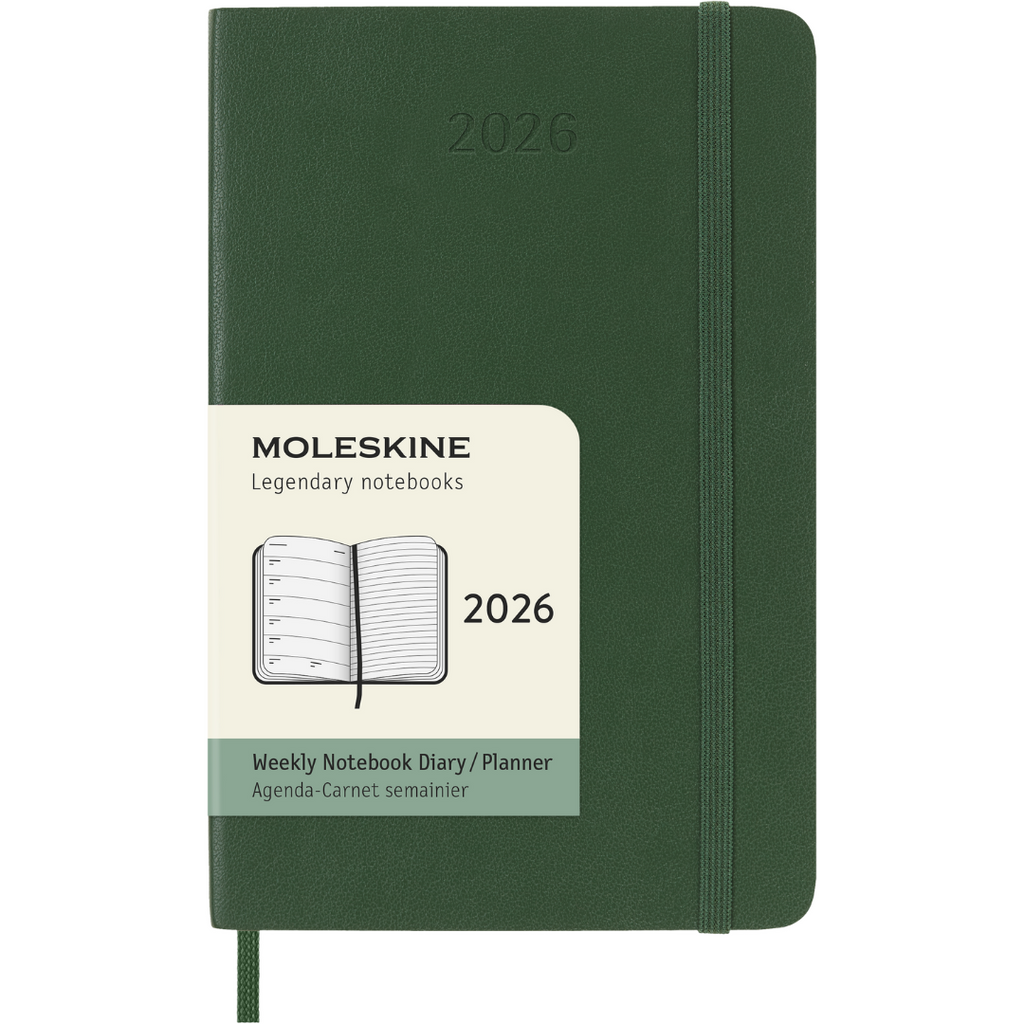 Agenda 2026 Bolsillo Verde Mirto Semanal Pasta Suave – Moleskine
