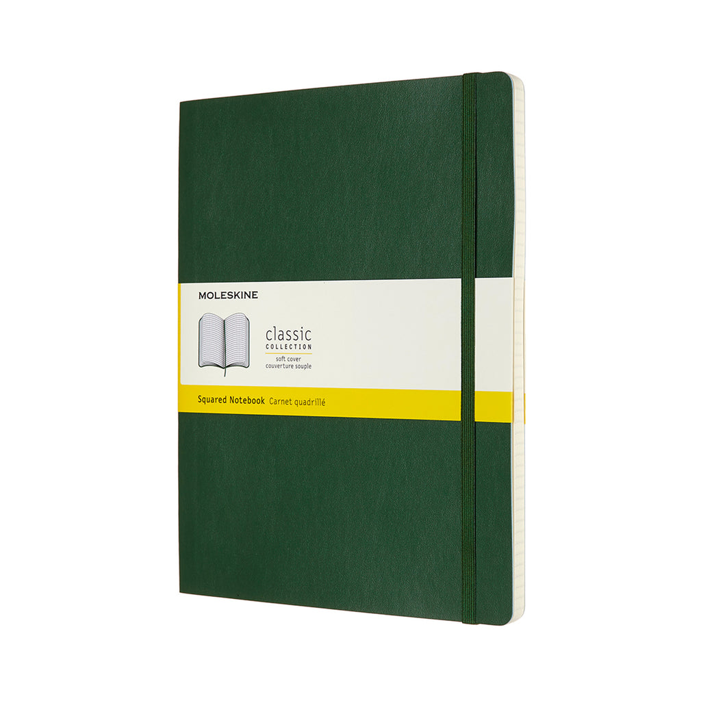 Libreta clásica extra grande verde mirto hoja cuadriculada pasta suave ...